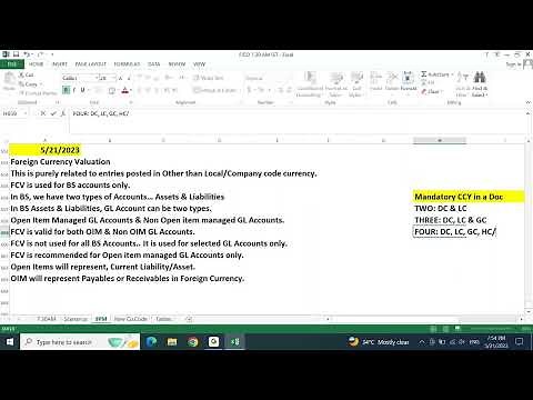 SAP FICO ENGLISH: Real Time Foreign Currency Valuation (FCV) Basics - 01