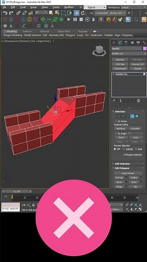 Quick Bridge Joining in 3Ds Max Trick #shorts