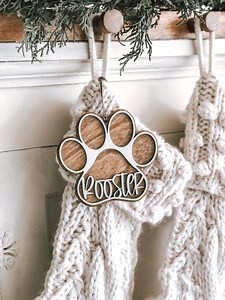 Personalized Christmas Decor Stocking Tags / PAW PRINT Tags / Personalized Family Stockings / Pet Stockings / Free Shipping / 4.5 Inches - Etsy