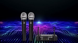 PYLE-PRO Professional Wireless Microphone System - Dual UHF Band, Wireless, Handheld, 2 MICS With 8 Selectable Frequency Channels, Independent Volume Controls, AF & RF Signal Indicators - PDWM3375