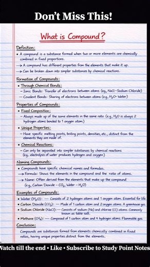 What is a Compound? | Definition, Properties & Examples | Chemistry