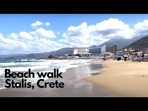 Beach walk in Stalis, Crete, Greece | September 2024 | Relaxing walking tour with sea views