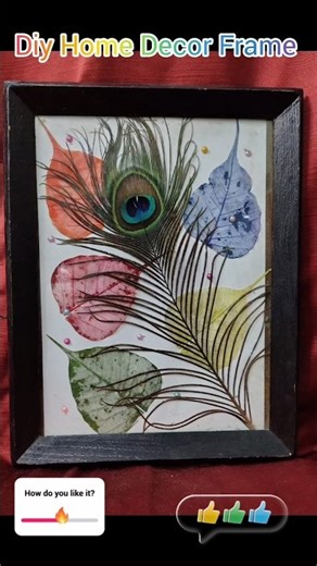 Diy Skeleton Leaf & Peacock Feather Frame 🖼️#shorts