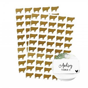 Meal Indicator Stickers (set of 100) - Menu Choice Icons - Entree Stickers for Place Cards - Escort Card Stickers -Minimalist Meal Choices - Unique Meal Indicator (0.75 inch, Fish, Rose Gold)