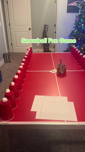 Easy game to set up and play all ages. Any group size. We have a small group so we’re playing best out of three if you have a large group, you can just play one time each. You could have kids brackets first adults brackets anyway, you wanna do it #livehealthyonpurpose #fy #foryou #christmas2023 #Christmas #christmascountdown #games#christmasgameswithfamily #christmasgames #kidgames #christmasparty #solocupgame #snowballgame #easygame #christmasforeveryone #fungame #memories #prizes #gifts