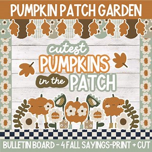 Groovy Boho Pumpkin Patch Garden Fall Bulletin Board Kit | Bulletin Letters