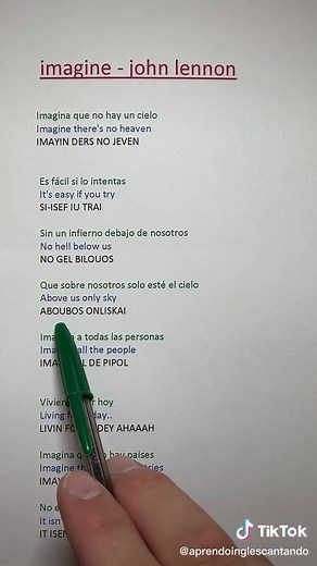 Aprende a cantar Imagine - John Lennon #aprendoinglescantando #imaginejohnlenon #imagine #aprendoinglescantando #aprendocantando #ingles #english #fyp #createforcause #createforyou #viral #pronunciacioncancion #aprendoinglescantando #aprendeinglescantando #aprendendoinglescantando #aprendeinglescantando(ey)(e)(e)) #cantandoaprendoingles #aprendecantando #aprenderingléscantando #aprendiendocantando #aprendeingléscantando #cantandoaprendo #aprenderinglescantando #aprendiendo_cantando #aprende_ingl