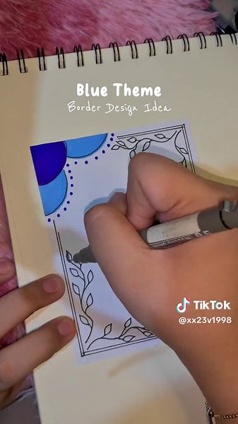 Blue theme border design idea 🤗💙 #simpleborderdesign #borderdesignideas #borderdesign #hightuneshop #artlinedrawingsystempen #stationery #fypシ #fypsounds #tutorial #vcarts #vcartscraftsanddesign