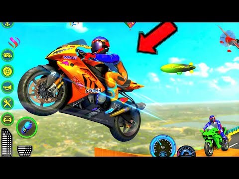 Vechile Games - Bike Ramp GT Moto Stunt 3D - superhero Bike Driving Simulator - Gameplay 