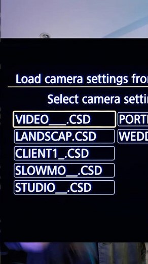 EOS R5 Save & Load Multiple Camera Settings