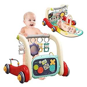Baby Gym Play Mat 2-in-1 Baby Activity Center Playing Piano Tummy Time Toddler Play Mat for Newborn to Toddler 3 6 9 12 Months
