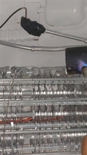 Aluminum pipe Brazing in Double door refrigerator #aluminum #Brazing #refrigerator | Technical Support Asif