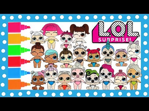 LOL Surprise Dolls Coloring Book Compilation LIL Sisters Merbaby L.O.L. Surprise! | HAPPILY SNOWBALL