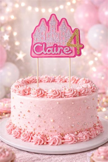Personalised Princess Castle Cake Topper - Etsy UK