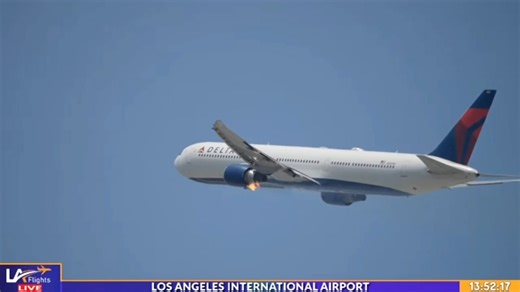 Video shows plane's engine burst into flames shortly after takeoff from LAX