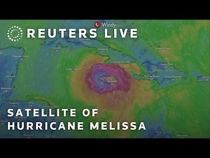 LIVE: Satellite shows Hurricane Melissa hitting Jamaica