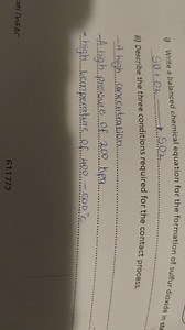 i) Write a balanced chemical equation for the formation of sulf... | Filo
