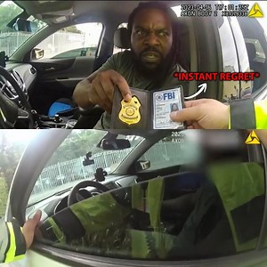 Arrogant Cop Pulls Over Black FBI Agent—Instant Regret, Career Humiliation, and a Lesson He’ll Never Forget Watch full: https://btuatu.com/jhmb It was supposed to be a routine traffic stop—a bored officer, a black man behind the wheel, and just enough arrogance to turn an ordinary afternoon into a viral disaster. The sun was setting on the city, but for Officer Mark Collins, the real heat was only beginning. He pulled his cruiser behind a sleek black SUV, lights flashing. He had no idea that the