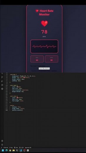 Coding a Futuristic Heart Rate Monitor (Pure CSS) ❤️ hospital-grade UI