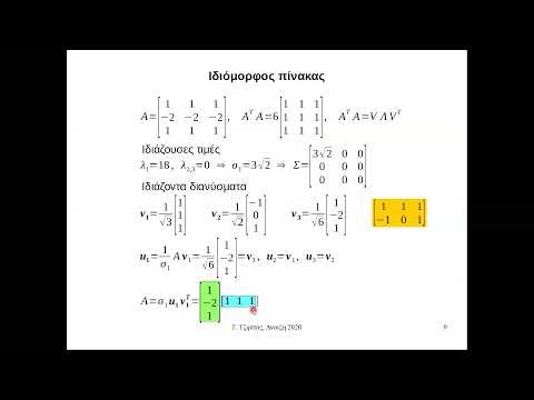 Ανάλυση σε ιδιάζουσες τιμές, εφαρμογή