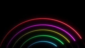 Colorful retro shape rainbow icon animation Isolated on Black Background