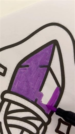 Coloring a Magic Wand Page for the First Time 🪄 #acrylicmarkers #coloringasmr