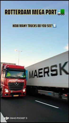 How Many Trucks Can You Count? 🚛 Rotterdam Mega Port #TruckSpotting #PortOfRotterdam #Logistics