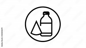 dairy department store animated black icon. dairy department store sign. isolated on white background