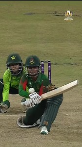 Bangladesh skipper Nigar Sultana Joty with an exquisite reverse sweep in the chase ◀️👌 Watch #BANvPAK LIVE in your region, broadcast details here ➡️ http://bit.ly/46IKZtI #CWC25 | ICC - International Cricket Council