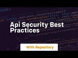 Api security best practices