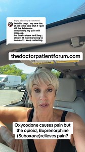 The Suboxone Cult doctors are telling patients the opioid, buprenorphine (Suboxone) relieves pain but oxycodone causes pain? Ya - sure, okay, doc (wink, wink) @lateedot33: Suboxone is the worst drug. People disappear and their body shrivels up. Causes psychosis when coming off it. They don’t tell people this then they get a mental health diagnosis slapped on them. One of the reasons I quit my NP program.” | Claudia A. Merandi