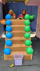 Best Family Ladder Ball Roll & Pop Balloon Challenge | Chiku Challenge