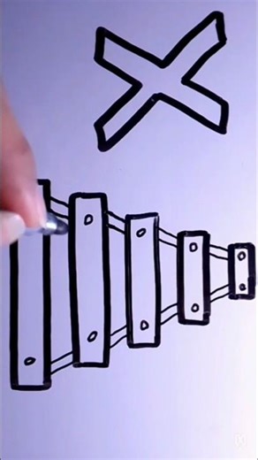 Xylophone drawing easy | music instrument drawing | How to draw a xylophone Step by step#short #art