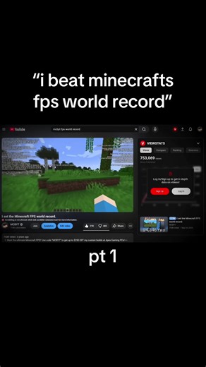 I beat the minecraft fps world record #minecraft #fyp | minecraft game