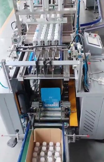 Drop type case packer for bottles Beverage industry packing machine #casepacker#Droptypecasepacker