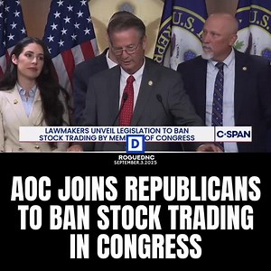 RogueDNC on Instagram: "AOC speaks with other Republicans to ban stock trading in Congress. #democrats #republicans #gop #dems #politics"