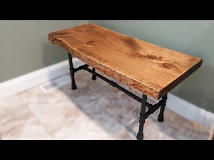 How to Make a Live Edge Entry Bench - DIY Woodworking