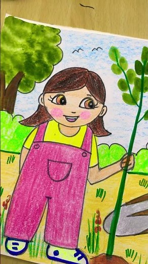 STEP BY STEP TUTORIAL FOR DRAWING AND COLOURING IN GO GREEN ( junior batch)