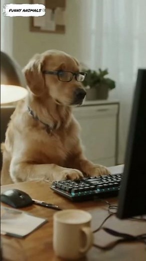 Dog Office Rage 😂🐶💻 | When the Computer Freezes Again!#shorts