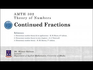 Continued Fraction | Finite Simple Continued Fraction | kth convergent | Infinite Continued Fraction