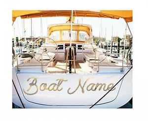 Boat Name Decal | Custom Boat Name Sticker, Rope Style Boat Name Decal, Marine Sticker, Personalized Custom Nautical Boat Decal Sticker (30" wide)