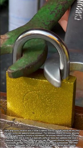 Breaking Padlocks Using Large Screw Extractor Keys With Precise Technique