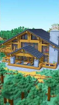 Minecraft Build Timelapse - Timberline Log Cabin