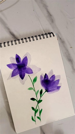 Easy simple way to purple flower#art #flowres