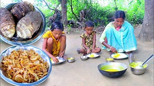 671K views · 11K reactions | taro root with dry fish recipe santali tribe mother prepared for her babies || taro root recipe | The real village cooking | Facebook