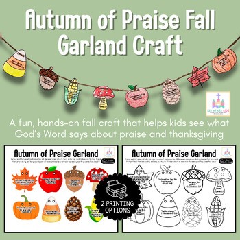 Autumn of Praise Bible Verse Garland | Fall Christian Craft Kids | Thanksgiving