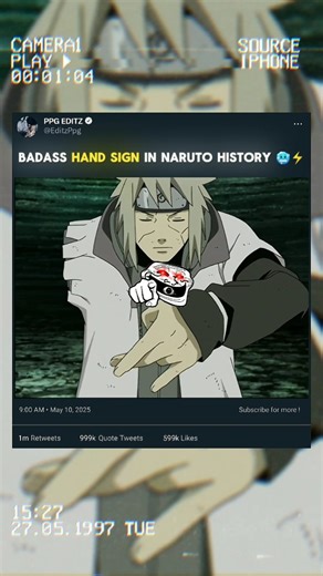 🤯 MINATO ONE HAND SIGN 🥶🔥.... #naruto #minato