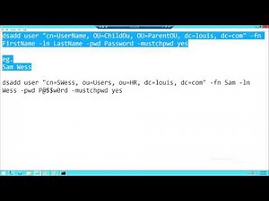 17 Using DSADD To Create User Accounts in the command prompt