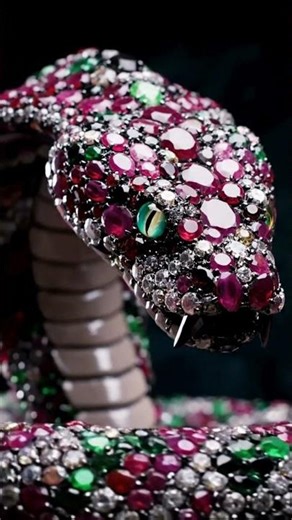 Mesmerizing Gemstone Serpent Loop! ✨ (Ruby, Diamond, Emerald Snake)