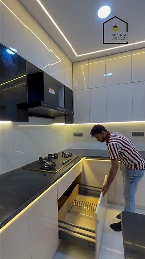 Hafele kitchen🍽️ Tandem drawer || Handlelesskitchen || Modular Fitting #interiordesign #home